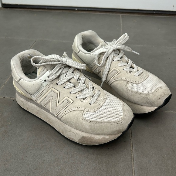 New Balance | Shoes | New Balance Cream Sneakers 574 Platform | Poshmark